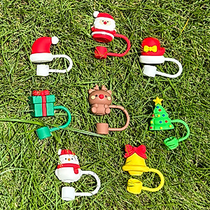 Straw Cover Cap for Stanley Cup, 8pcs 10mm 0.4in Diameter Reusable Dust-Proof Straw Topper Compatible with Simple Modern and Tumbler with Lid and Straw, Christmas Gifts