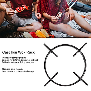 Cast Iron Wok Rack, Stainless Steel Gas Stove Wok Stand Lightweight and Portable Cast Iron Wok Rings for Small Pots and Pans or Coffee Makers