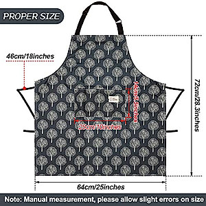SATINIOR 3 Pieces Women Waterproof Apron with Pockets Adjustable Cooking Aprons Kitchen Bib Apron for Baking Household Cleaning