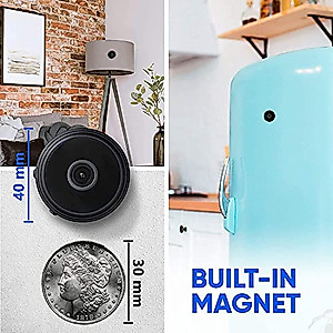 1080P Magnetic WiFi Mini Camera for Home Office Security, Indoor Camera with Motion Detection Night Vision[Spy Camera][Hidden Camera]