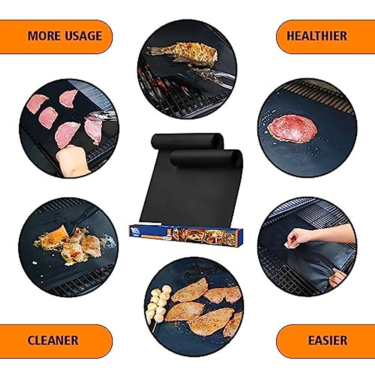 Oven Liners for Bottom of Oven, 2 Pack Large Thick Heavy Duty 100% Non-stick Reusable Teflon Oven Mat, 25”x17” Baking Mat for Electric, Gas, Toaster Ovens, Grills,Kitchen Friendly Cooking Accessory
