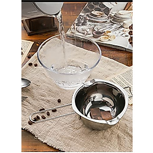 480ML Stainless Steel Double Boiler Universal Melting Pot for Melting Chocolate, Candy, Candle, Soap and Wax(304 Steel)