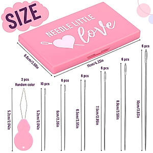 FOUSNOW Magnetic Needle Storage Case, Slim Line Magnetic Needle Organizer, Needle Pin Holder Case, with 40 Pcs Large Eye Sewing Needles, Suitable for Hand Sewing Art Crafts