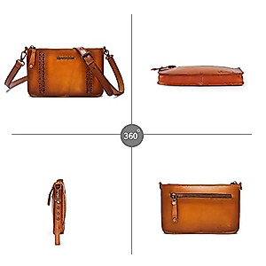 Montana West Crossbody Bags for Women Genuine Leather Cell Phone Purse Wallet Shoulder Bag Travel Purse MWG01-9063BR