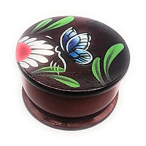 Kal Crafts - Wooden Jewelry Box - Handpainted Decor - Set of 1 Authentic Costarican Rainforest Jewelry Box - Artisanal - Storage Case for Earrings, Necklace and Rings (Butterfly)