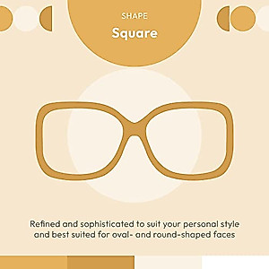 EYEBUYDIRECT Square Oversized Sunglasses, Scratch-Resistant Sunglasses for Women and Men with UV Protection, Non-Polarized, Sunday - Extra Large