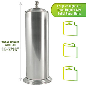 LDR Industries 164 6456BN Ashton Free Standing Regular Size Roll Toilet Paper Holder Canister, Brushed Nickel