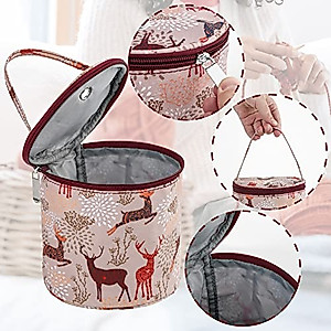 Small Yarn Storage Bags Portable Knitting Bag Case Organizer Crochet Thread Sewing Accessories Storage Tote Bag for Carry Crochet Hooks,Short Knitting Needle,Skein Yarn,Knitting Crochet Supplies