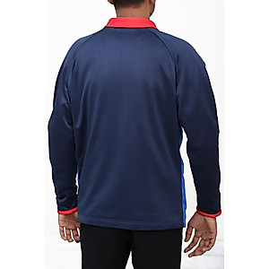 Albino Fashion Mens Track Lightweight Football Coach Track Blue Polyester Jacket (US, Alpha, Large, Regular, Regular, Blue)