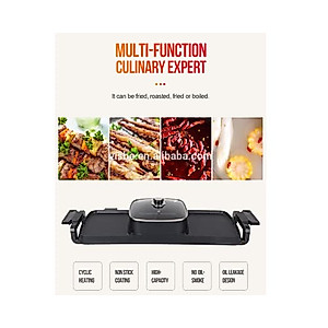 Soup N Grill V3 Hotpot Grill Combo, Indoor Korean BBQ, Shabu Shabu Electric Hot Pot with Divider, Portable with Free Strainer Scoops, Extra Long Chopsticks, Tongs, Cloths, Smokeless Grill