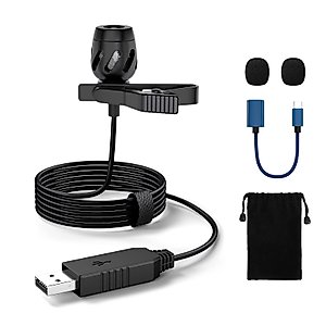 KMAG USB Lavalier Microphone, Lapel Microphone for Computer, USB-C Clip On Mic for YouTube, Recording, Podcasting, Gaming, Interview Omnidirectional Condenser Mic for PC, Laptop, Mac, Smartphone