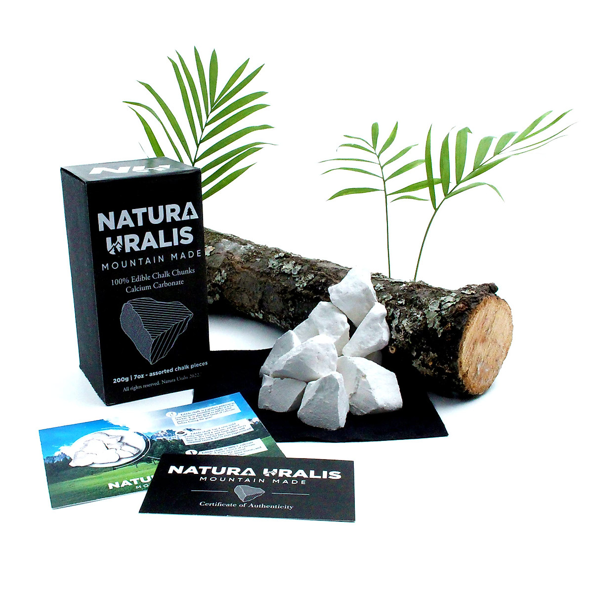 Natura Uralis Premium Belgorod Chalk Chunks | 7 oz of White Chalk Chunks - Amazing Crunch, Satisfying Earthy, Velvety and Firm Texture, ASMR Sensation, Natural Calcium Carbonate