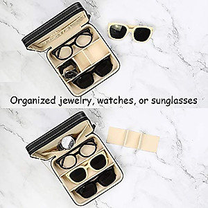 Cokritsm Travel Portable Sunglass Organizer Case 3-Slot Glasses Collector Storage, Glasses Case Multiple Pairs，Travel Jewelry Case Men，Multiple Glasses Case，Travel Sunglasses Organizer