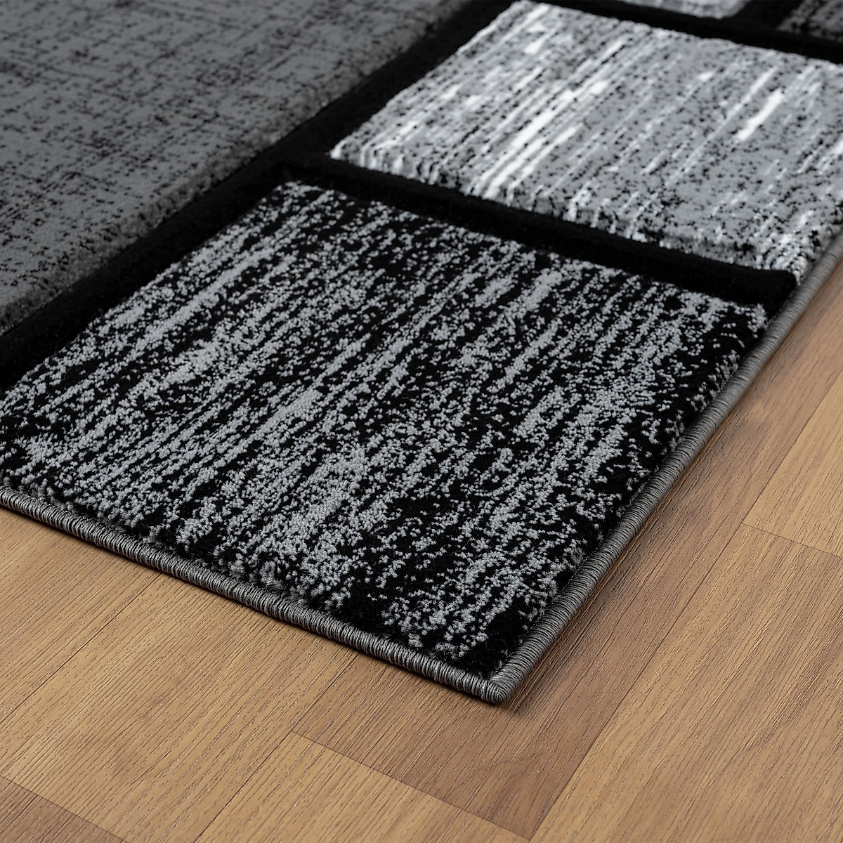 HADBA Geometric Area Rug - Decorative Home & Office Rug - Indoor Carpet for Living Room, Bedroom, Family or Dining Room - Non-Fading Polyester, Stain-Proof - Made in Turkey, Grey 5x7 ft