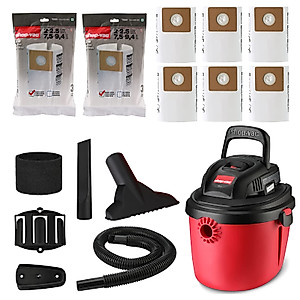 Shop-Vac 2.5 Gallon 2.5 Peak HP Wet/Dry Vacuum 2036000 + 90668 2-2.5 Gallon Disposable Filter Bags,6 Pack