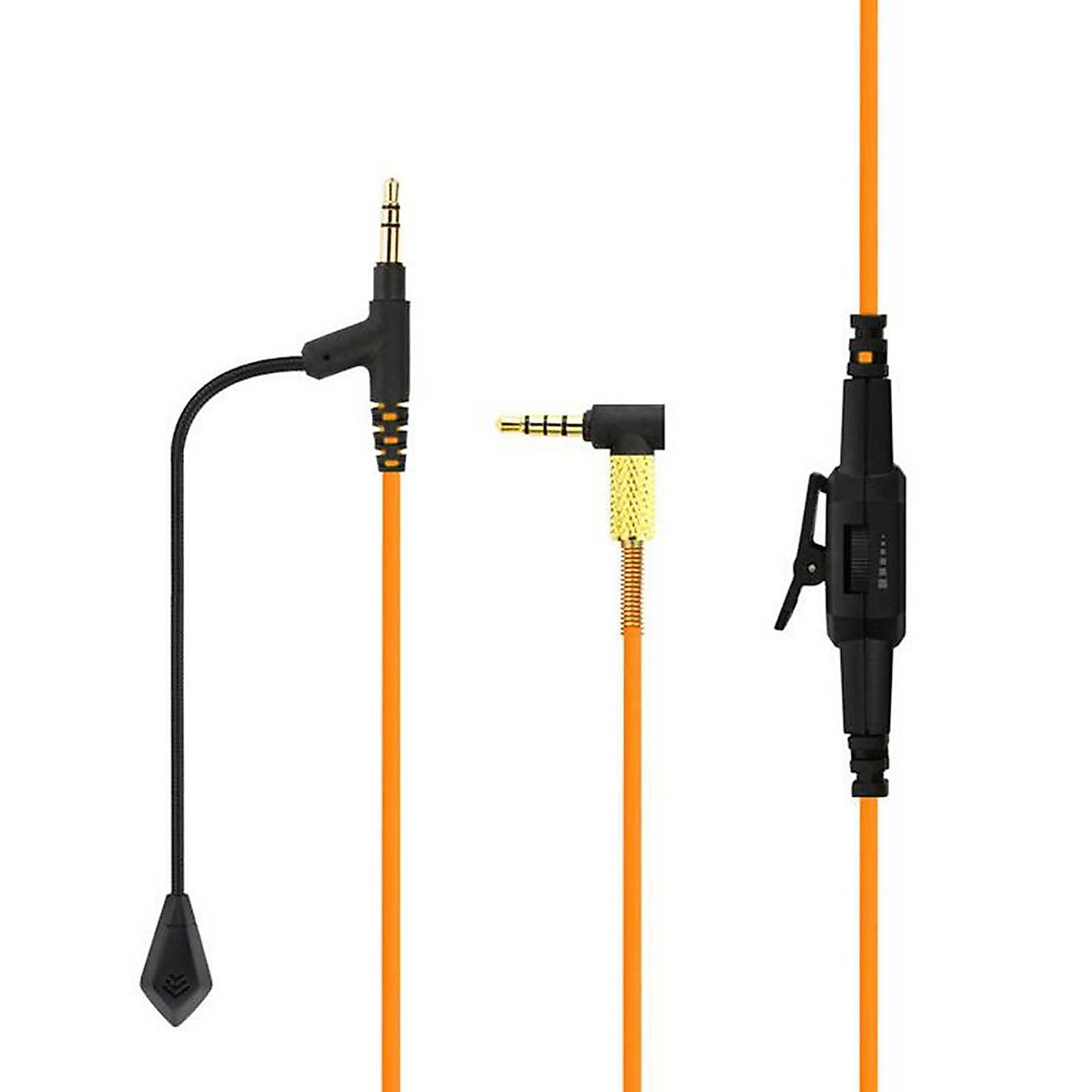 Lovinstar Replacement Cable Boom mic Volume for PS4 PC Xbox One to V-Moda & Most 3.5mm Input Headphone Aduio Cable Computer Game (Orange)