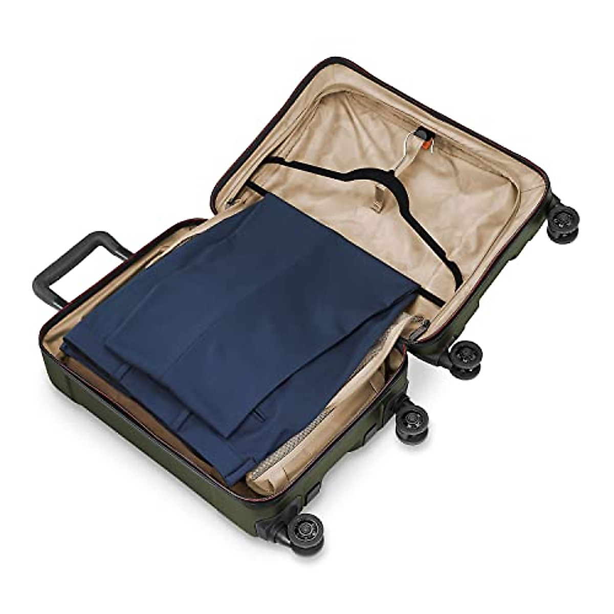 Briggs & Riley Torq Hardside Carry On Luggage with Spinner Wheels 22 inch. USB Charging Port, TSA-Friendly Locks, Easy Access Hinged Front Pocket, Green