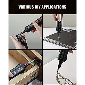 AVID POWER Electric Screwdriver Set, 4V Magnetic Chuck Cordless Power Screwdriver Rechargeable with 37 Accessories, USB Rechargeable Lithium ion Battery, Dual LED Lights