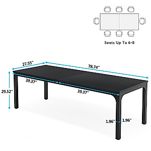 Tribesigns 6.5FT Conference Table, 78.7 Inche Rectangle Meeting Seminar Table, Large Business Tables for 6-8 People (Only Table)