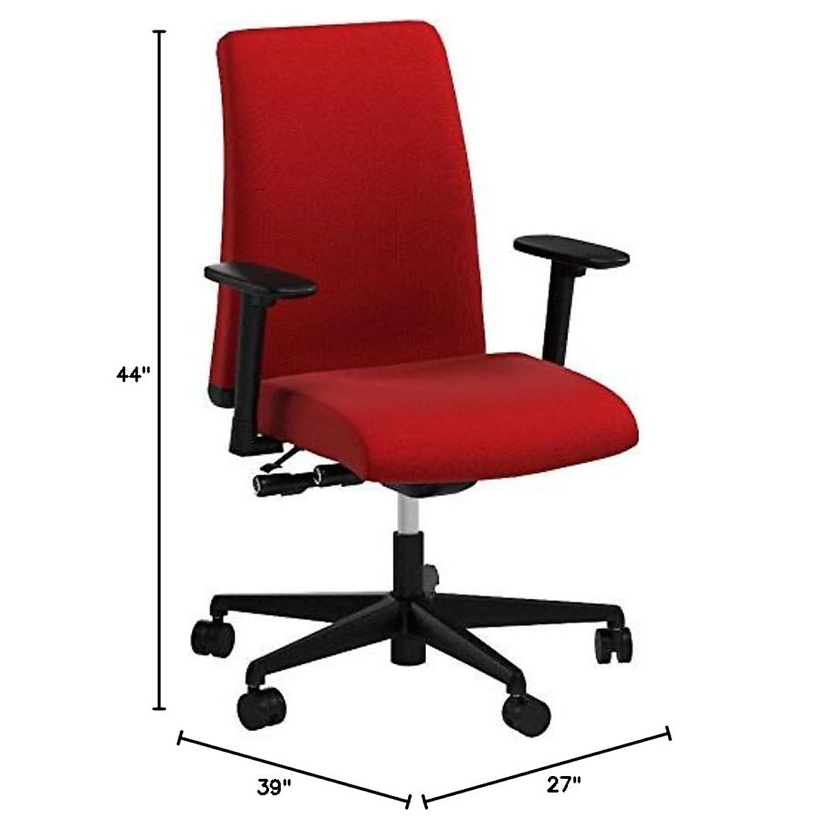 HON Ignition Series Mid-Back Work Chair - Upholstered Computer Chair for Office Desk, Poppy (HIWM3)