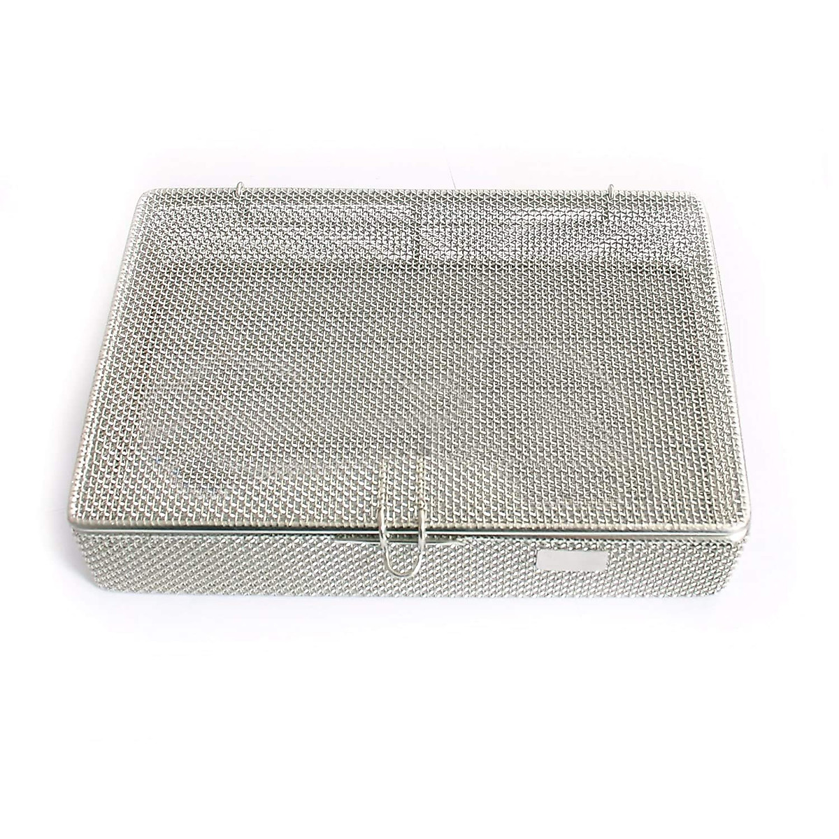 OdontoMed2011 Instrument Tray and Mesh Perforated Baskets Sterilization Tray 9" X 6.25" X 1.5" with Lid Stainless Steel, OD2011-DN-313
