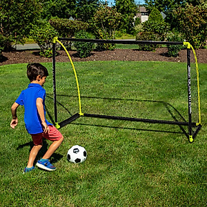 Franklin Sports Portable Soccer Goal - Kids Backyard Soccer Net - 6 x 4 Foot - All-Weather, Durable, Easy Storage - Blackhawk Goal