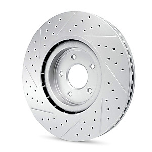 R1 Concepts Rear Brake Rotor Kit |Brake Rotors| Brake Disc |Drilled and Slotted WBPN1-67044