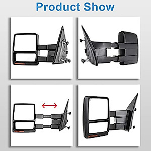 ECCPP Towing Mirror for 2007 2008 2009 2010 2012 2011 2013 2014 for Ford F150 Power Heated Turn Signal Puddle Light Upgrade Towing Mirror Pair