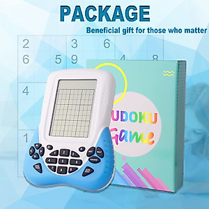 TEBIYOU Sudoku Electronic Brain Games Console for Kids Aldults Elderly with Two Million 9×9's Puzzles from Easy to Hard 3.5 Inches Eye Protection Screen (Blue)
