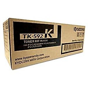 Kyocera 1T02KV0US0 Model TK-592K Black Toner Cartridge For Use with M6026cidn, M6526cdn, M6526cidn, P6026cdn, FS-C2026MFP, FS-C2126MFP, FS-C2126MFP+, FS-C2526MFP, FS-C2626MFP and FS-C5250DN Printers