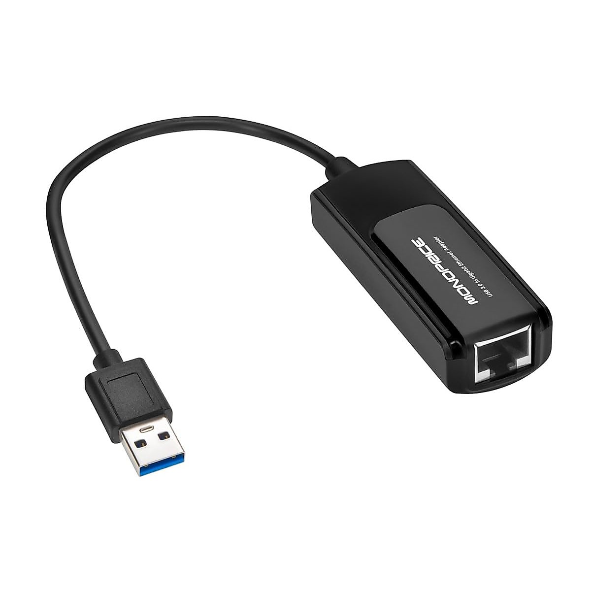 Monoprice USB 3.0 to Gigabit Ethernet Adapter, Supports 10/100/1000 Mbps Connections, Plug-N-Play, Compatible with Windows, MacOS, Linux, and Android Systems