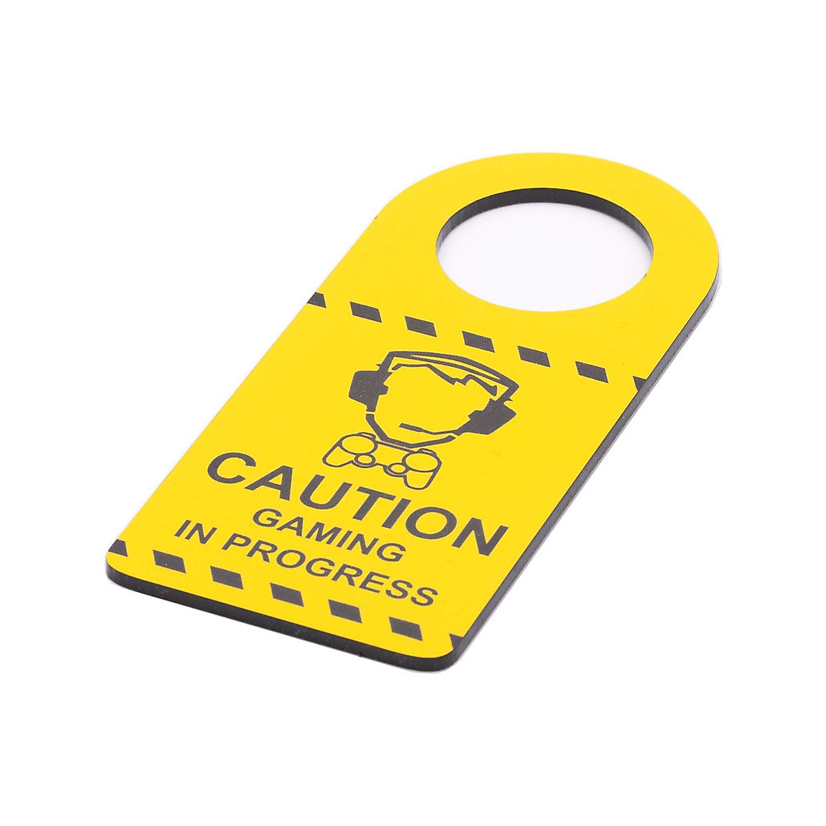 High Visibility Yellow and Black Do Not Disturb Gaming Door Hanger Sign