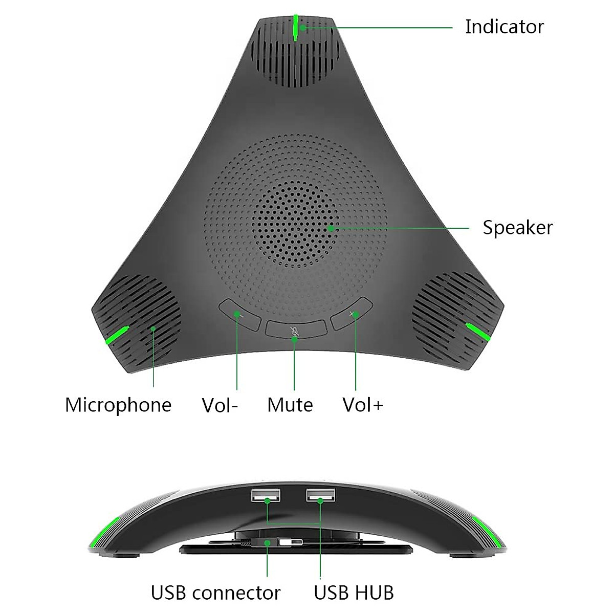 Project Telecom | Omni-Directional Hi-Fi Audio Conference USB Speakerphone with Microphone | Compatible with Microsoft Teams | Zoom | Cisco Webex | VoIP Softphone Applications