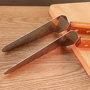 1 Piece Pie Server Stainless Steel Pie Server Shovel Cake Holder Transfer Triangular Transfer Spade Spatula Baking Server Shovel with Wooden Handle