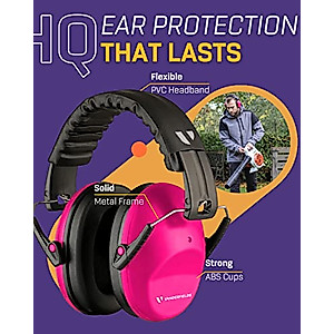Vanderfields Hearing Protection Headphones 20dB Noise Reduction, Noise Cancelling Ear Muffs for Adults-Passive Ear Protection for Shooting Range, Fireworks, Construction, Lawn Mowing Safety Ear Muffs