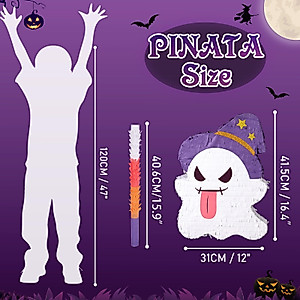 WERNNSAI Ghost Piñata - Cute Scary Piñata with Stick and Blindfold Kids Costume Party Games School Theme Game Night Ghost Piñata Ghost Party Game Girls Boys 6.4”x 12.4”