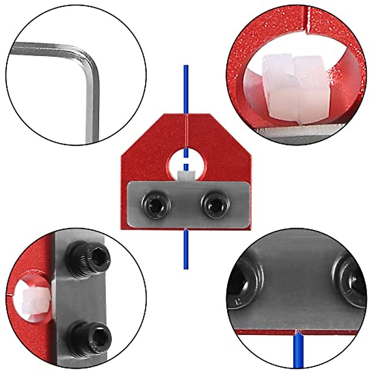 Coliao 2pcs Filament Connector, 3D Printer Filament Connector 1.75mm Filament Sensor for All Kind 1.75mm Filament DIY Multicolor Filament 3D Printer Red