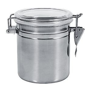 Food Containers, Container Set with Clear Arylic Lid and Locking Clamp Lid Stainless Steel Airtight Canister,Food Storage (M)