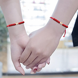 Red Initial Bracelet C Initial Letter Bracelets for Teen Girls Adjustable Red String Bracelets for Women Men Heart Shape Braided Bracelets Personalized Bracelet Birthday Mothers Day Gifts for Mom(C)