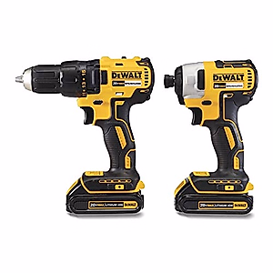 DCK277C2 20V MAX Cordless Compact Brushless Drill/Driver and Impact Combo Kit (2-Tool w/ 2 Batteries 1.3Ah, Charger, and Soft Bag)