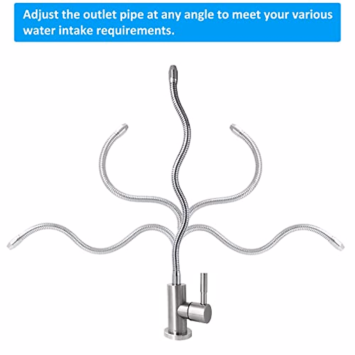 2023 Lead-Free Drinking Water Faucet with Flexible Gooseneck, SUS304 Stainless Steel Beverage Kitchen Water Filter Faucet Fits Most Water Purifier Filter Filtration Systems or Reverse Osmosis Units