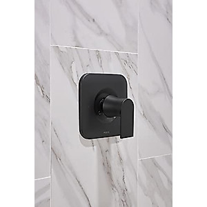Moen Genta LX Matte Black High-Pressure Balancing Eco-Performance Modern Shower Trim, including Showerhead, Shower Lever Handle for Water Temperature Adjustment (Posi-Temp Valve Required), T2472EPBL