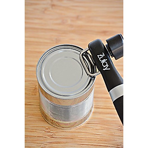 Zulay Smooth Edge Can Opener With Stainless Steel Blades - Ergonomic Grip Soft Edge Manual Can Opener - Smooth To Operate Hand Can Opener With Large Turn Knob - No Sharp Edges or Cuts