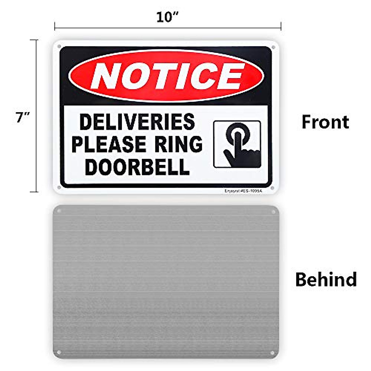 Deliveries Please Ring Doorbell Sign, 10"x 7" .04" Aluminum Reflective Sign Rust Free Aluminum-UV Protected and Weatherproof