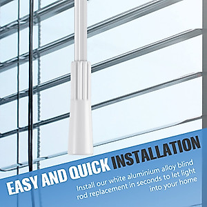 2 Pieces Blind Wand Vertical Blinds Replacement Parts Blind Rod with Hook and Grip Clear Blind Opener Long Window Blind Stick Tilt Rod (12 Inch, Aluminum Alloy)