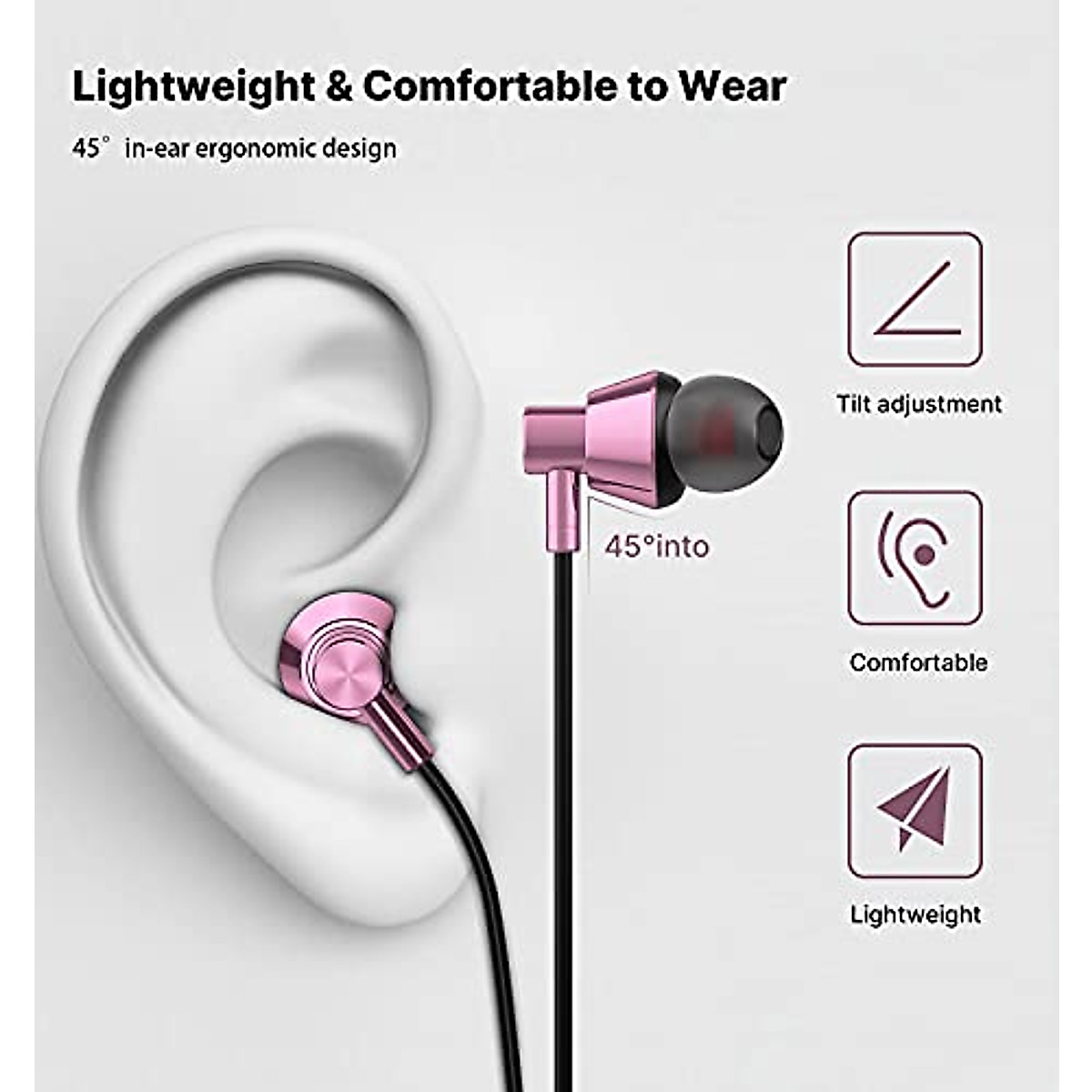 USB C Headphones, USB Type C Earbuds Stereo Bass Wired Earphones with Mic for iPad 10 Mini Pro Air 2022 Samsung S23 S22 Ultra Galaxy Z Fold 4 Flip 3 S20 S21 Google Pixel 7 Pro 6 OnePlus 11 10T 9 Pro 8