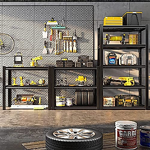 REIBII Garage Shelving Heavy Duty Garage Storage Shelves Holds 2000LBS, Adjustable Metal Shelves for Storage Industrial Shelving Unit Storage Shelf Rack for Basement 36" W x 16" D x 72" H Black