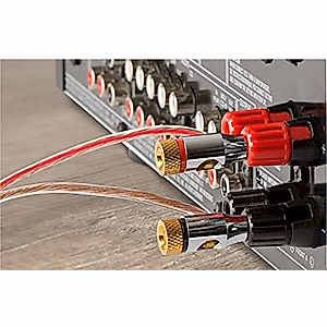 Kinter Cable 100ft 16-Gauge Audio Stereo Speaker Wire Cable, 100 Feet, 30.48 Meters, 2 Conductor, Polarity Marked, Flexible Clear PVC, CCA, Home Theater, HiFi, Surround or Auto Amps