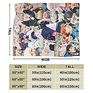 Blanket Jimin Soft and Comfortable Warm Fleece Blanket for Sofa,Office Bed car Camp Couch Cozy Plush Throw Blankets Beach Blankets