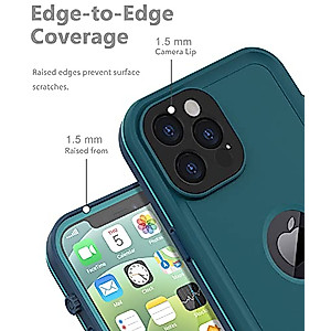 LOVE BEIDI Design for iPhone 12 Pro Max case Waterproof 6.7'', Full Body Shockproof Phone Case for iPhone 12 Pro Max Case with Screen Protector, Dust Proof Cover for iPhone 12 Pro Max (Turquoise)